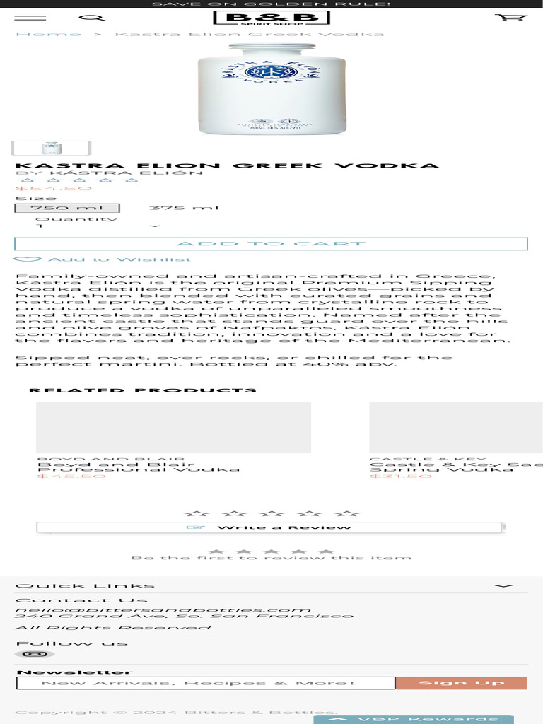 Kastra Elion Greek Vodka - Bitters & Bottles | PDF