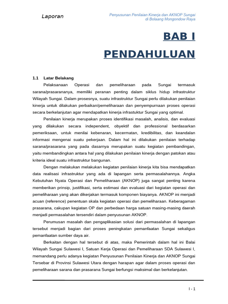 01.lapdal Pendahuluan Manado | PDF