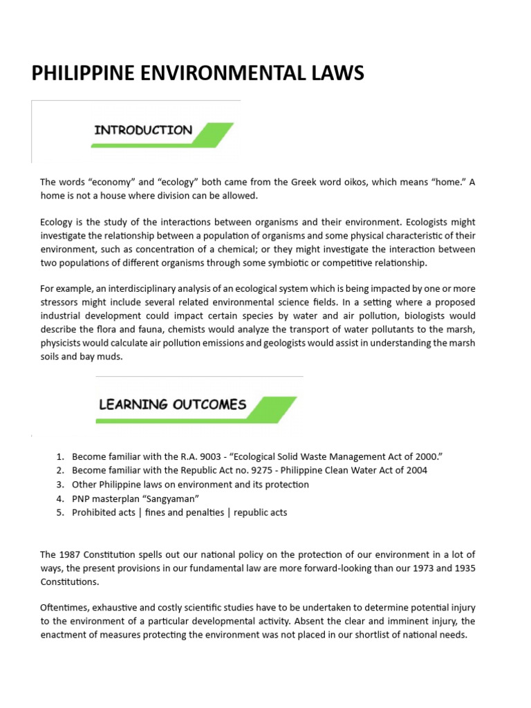 Part 2 Philippine Environmental Laws | PDF