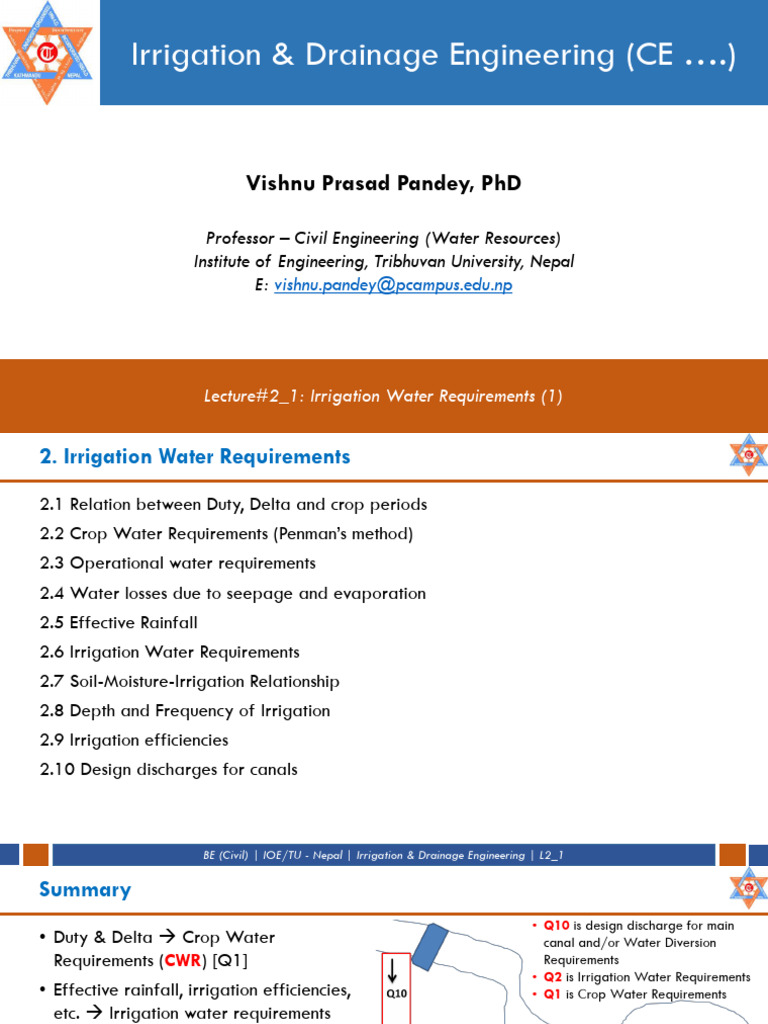 L2 1 Irrigation Water Requirements 1 | PDF