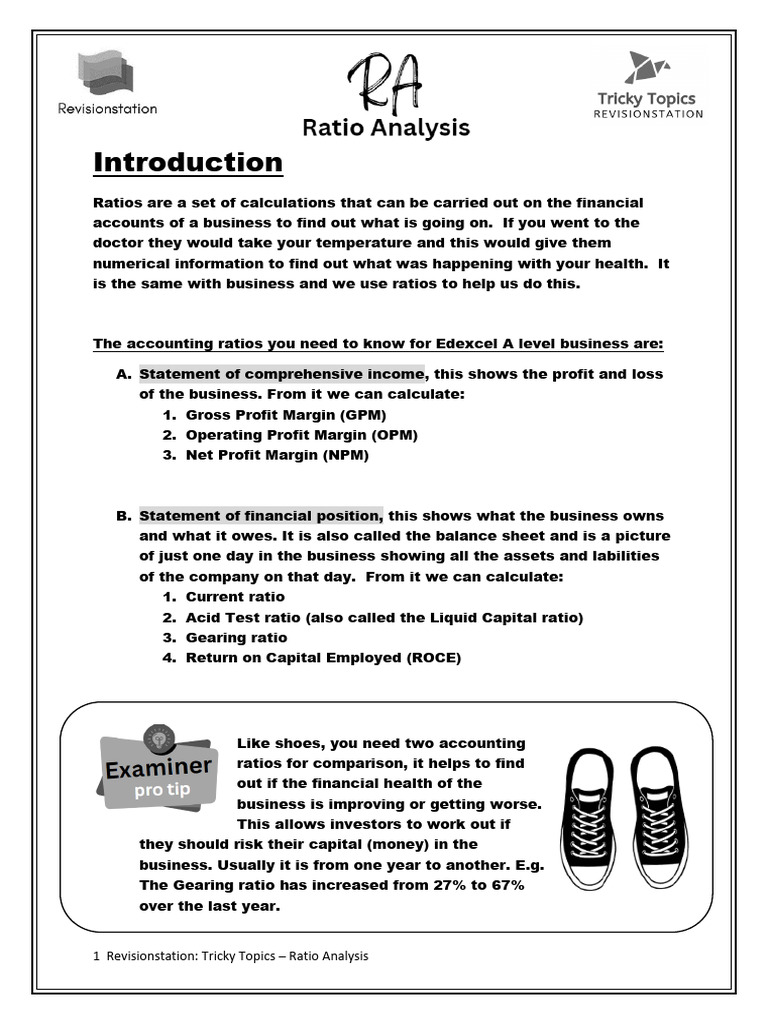 3.5.2 Ratio Analysis Questions Booklet | PDF