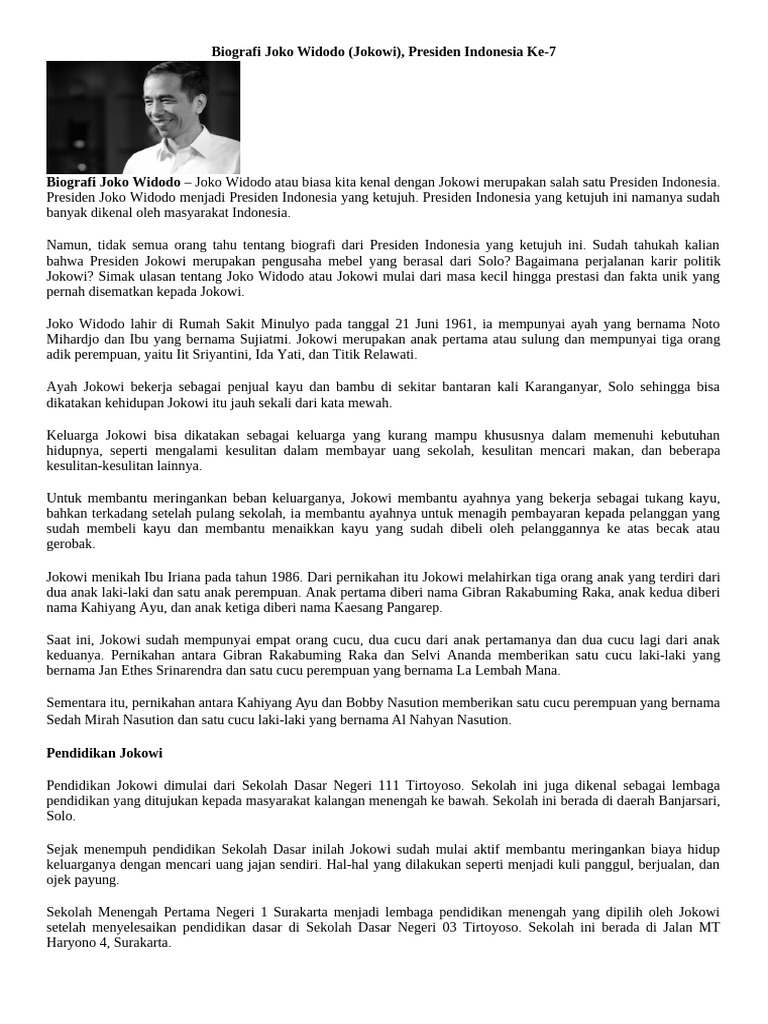 Biografi Joko Widodo | PDF