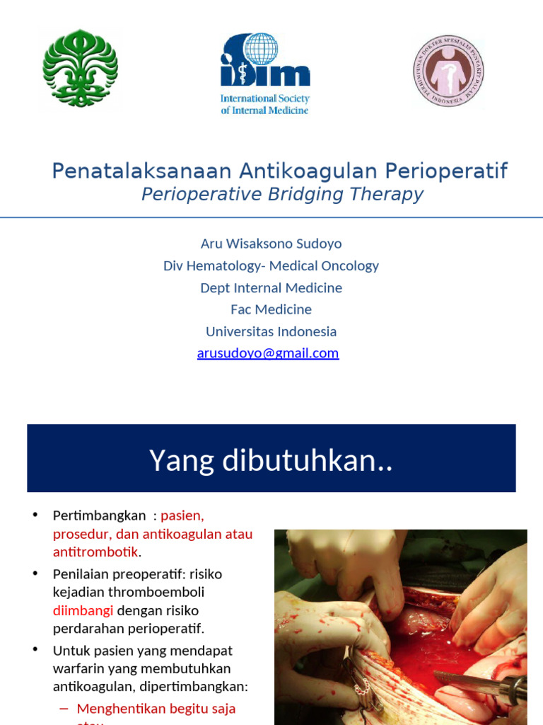 Perioperative Bridging PIN PAPDI 16 | PDF