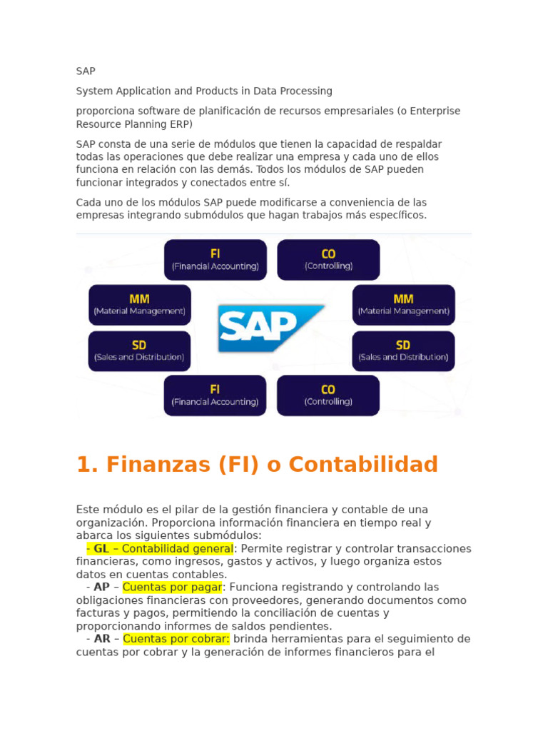 Conocimientos Basicos de SAP | PDF