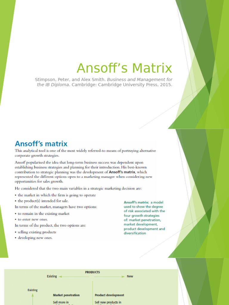 Ansoff Matrix | PDF