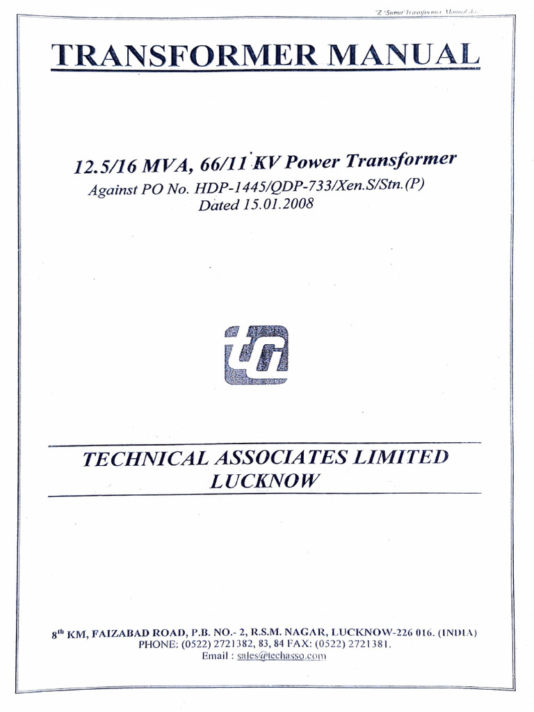 Transformer Mannual 2008 | PDF