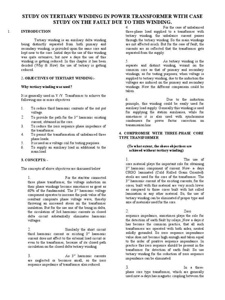 Tertiary Winding | PDF | Transformer | Electrical Impedance