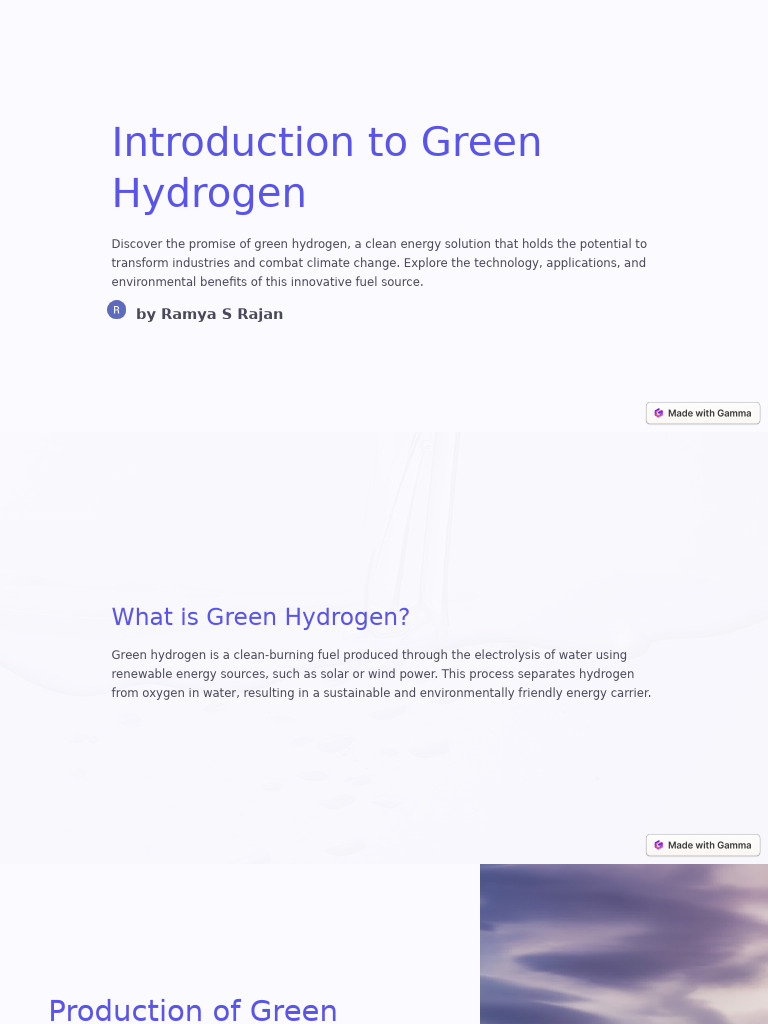 Introduction To Green Hydrogen | PDF