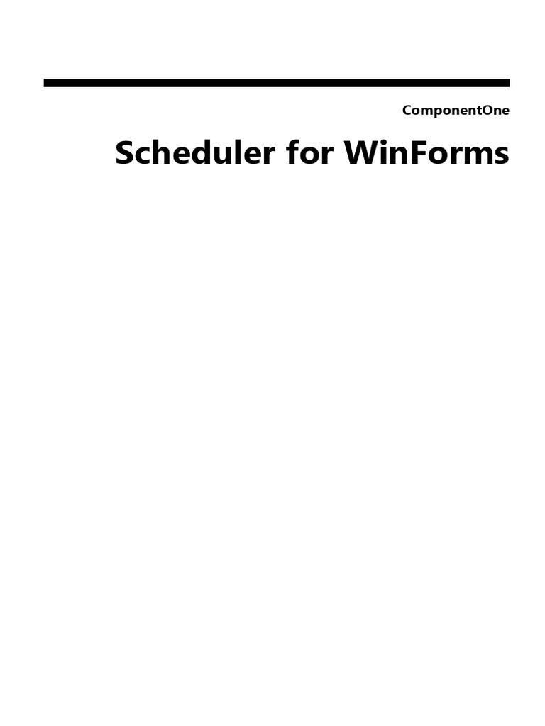 Winforms Scheduler Pdf