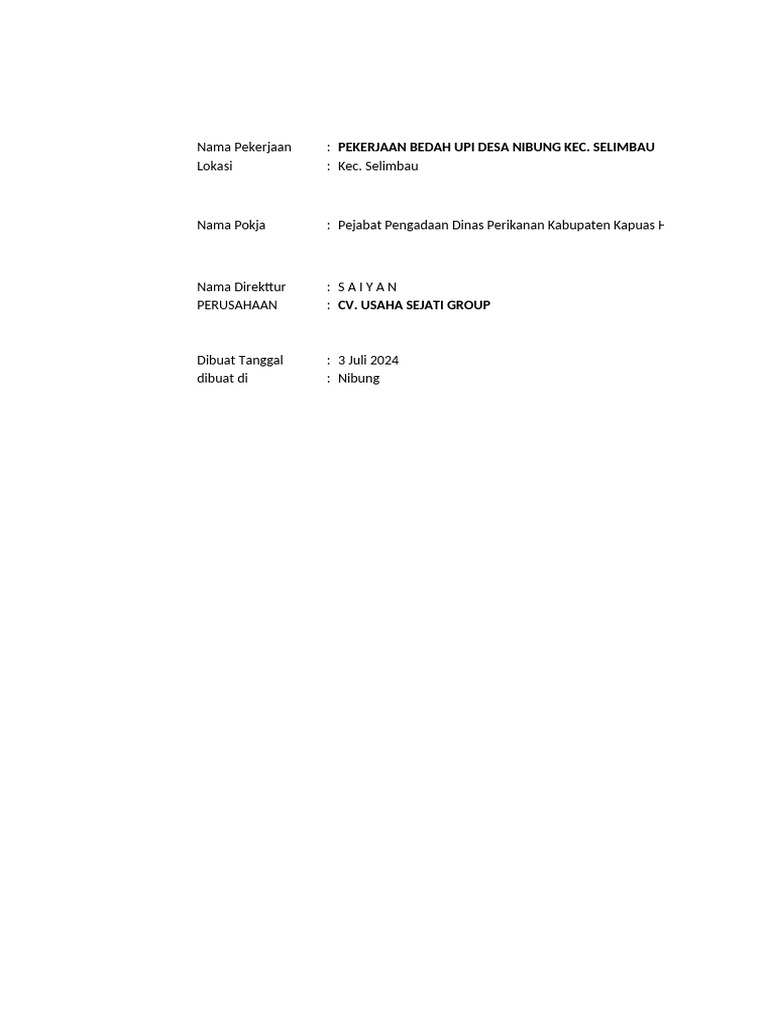 Tabel RKK Nibung Ok | PDF