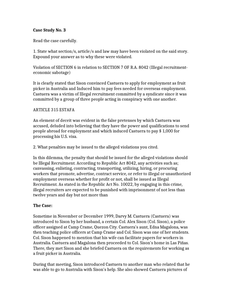 Agawa&Rollo - LEGASTH Case Study No. 3 2 | PDF | Travel Visa