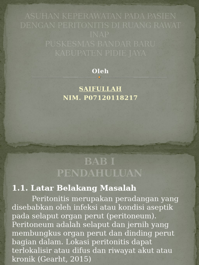 Seminar Peritonitis Saifullah | PDF