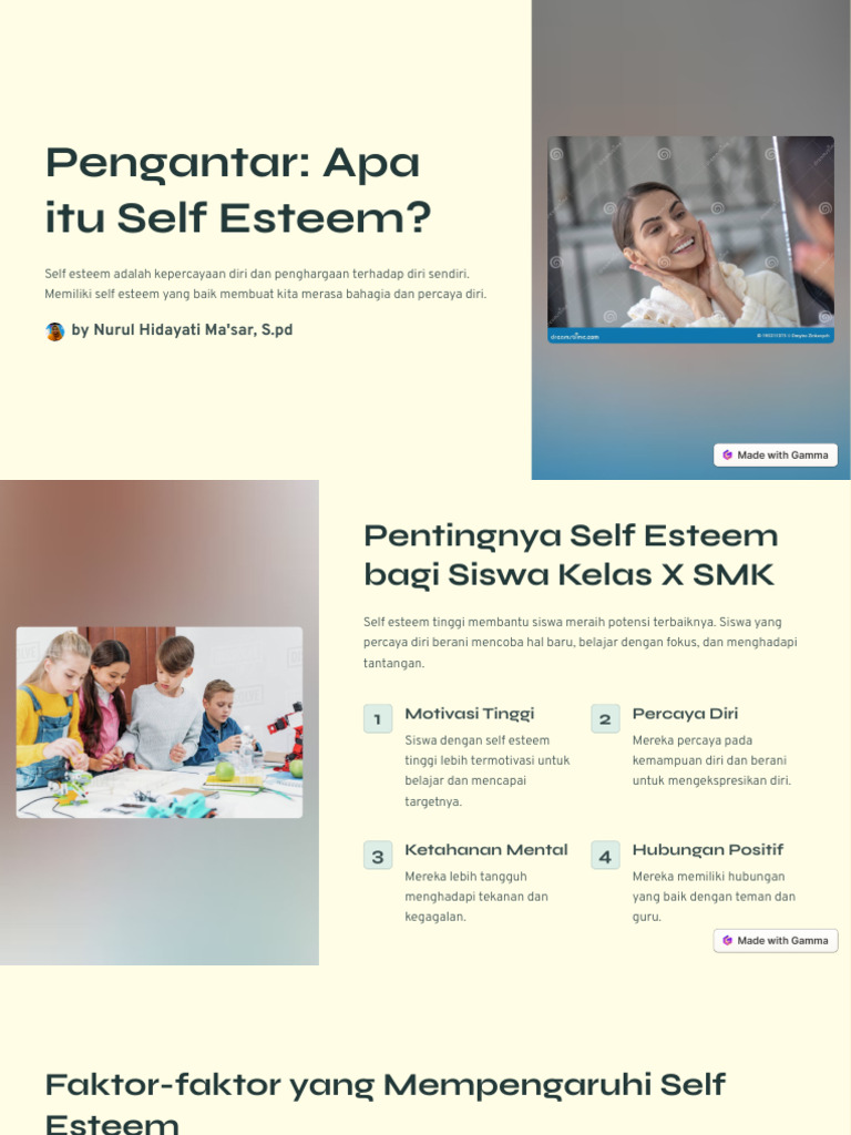 Pengantar Apa Itu Self Esteem | PDF | Pengembangan Diri | Karier ...