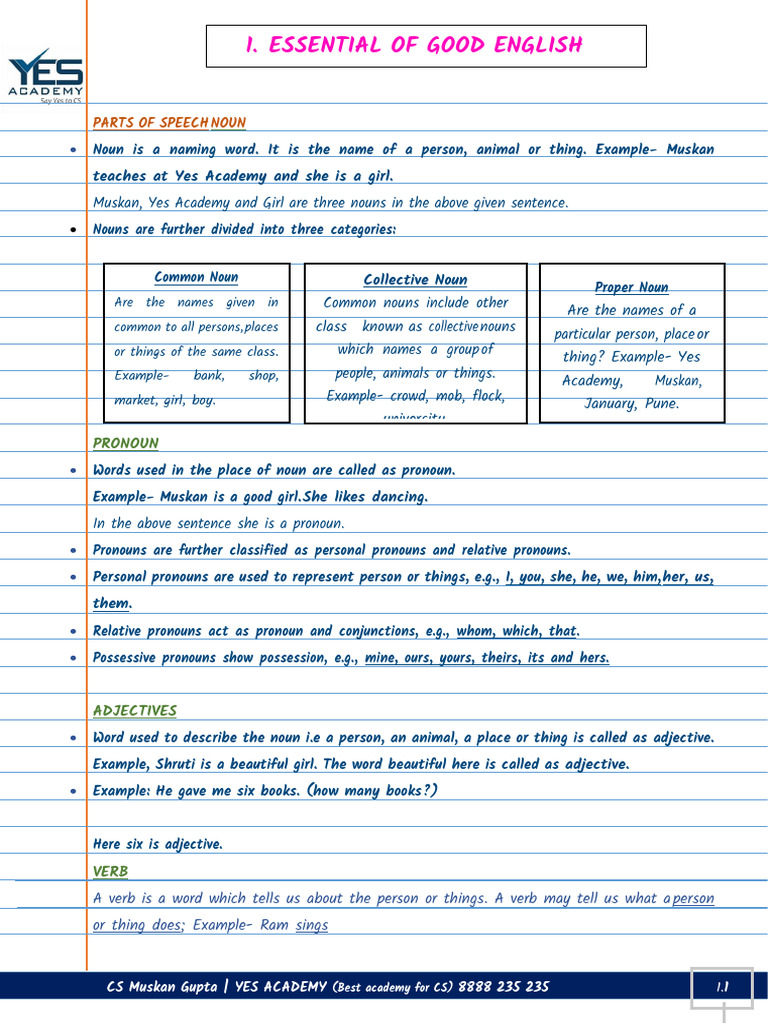 CSEET-New Syllabus-Notes-CS Muskan Gupta, Yes Academy | PDF