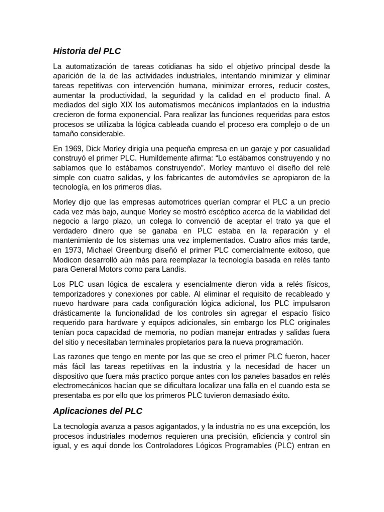 Historia Del PLC | PDF