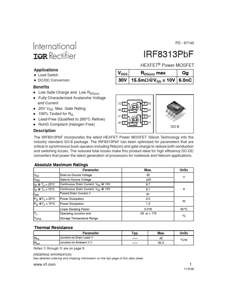Infineon IRF8313 DataSheet v01 - 01 EN | PDF