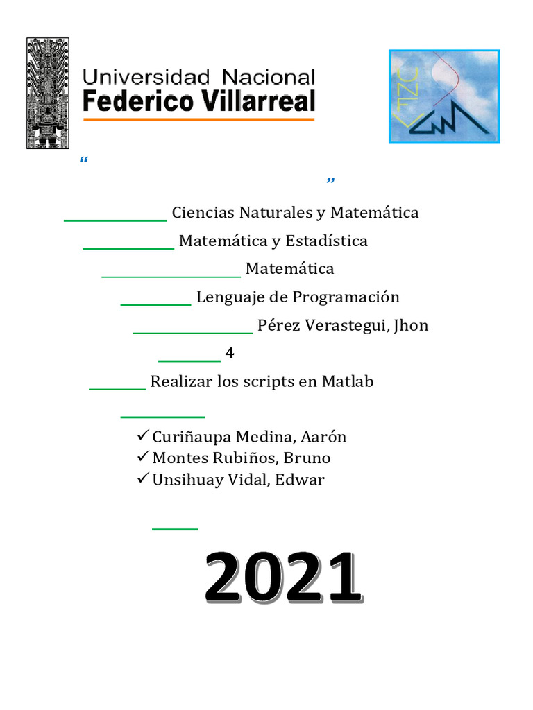 Tarea 2 - Scrips en Matlab | PDF