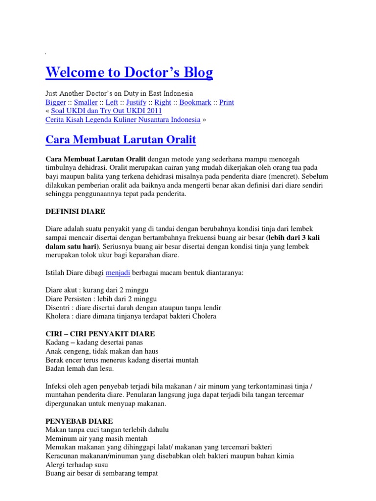 Cara Membuat Oralit | PDF