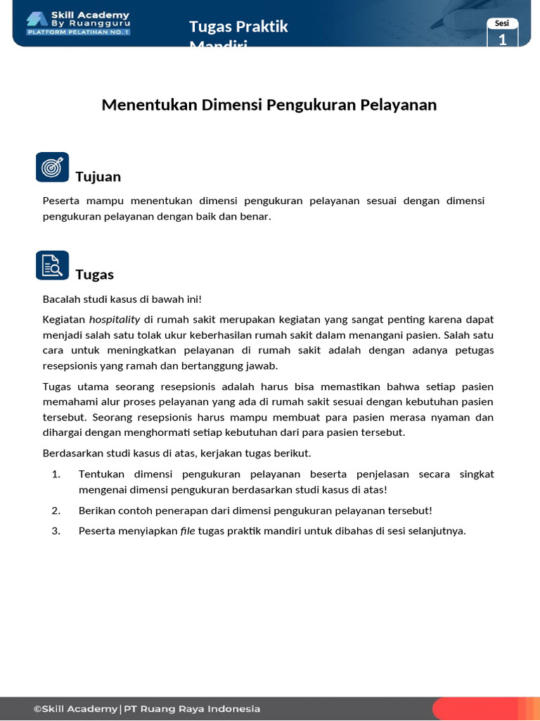 Dimensi Pengukuran Pelayanan | PDF