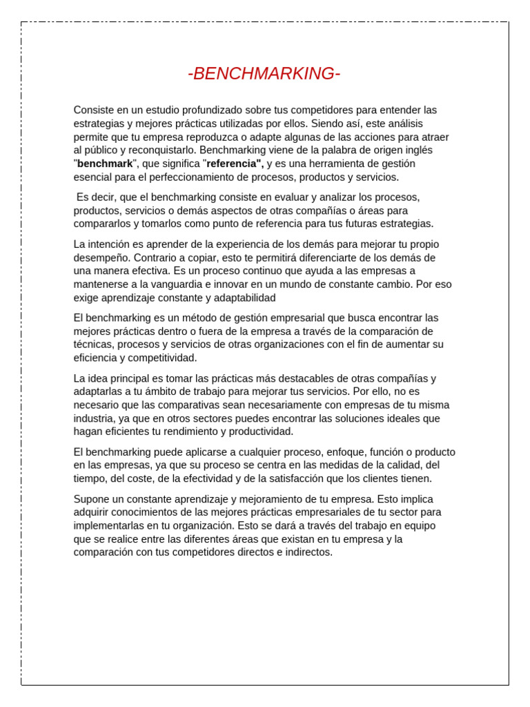 Bench Marking | PDF