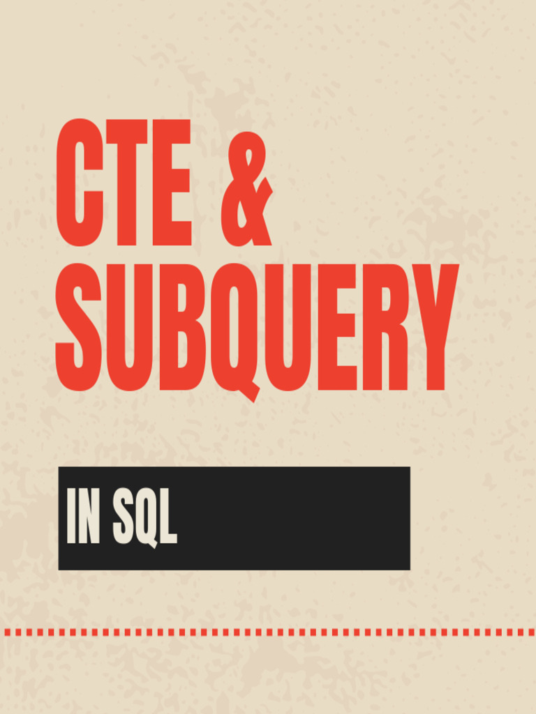 CTE Vs Subquery | PDF | Computers | Technology & Engineering