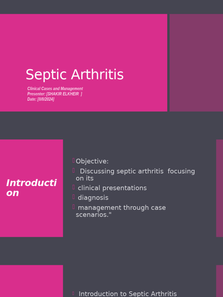 Septic Arthritis and Compartment Syndrome | PDF