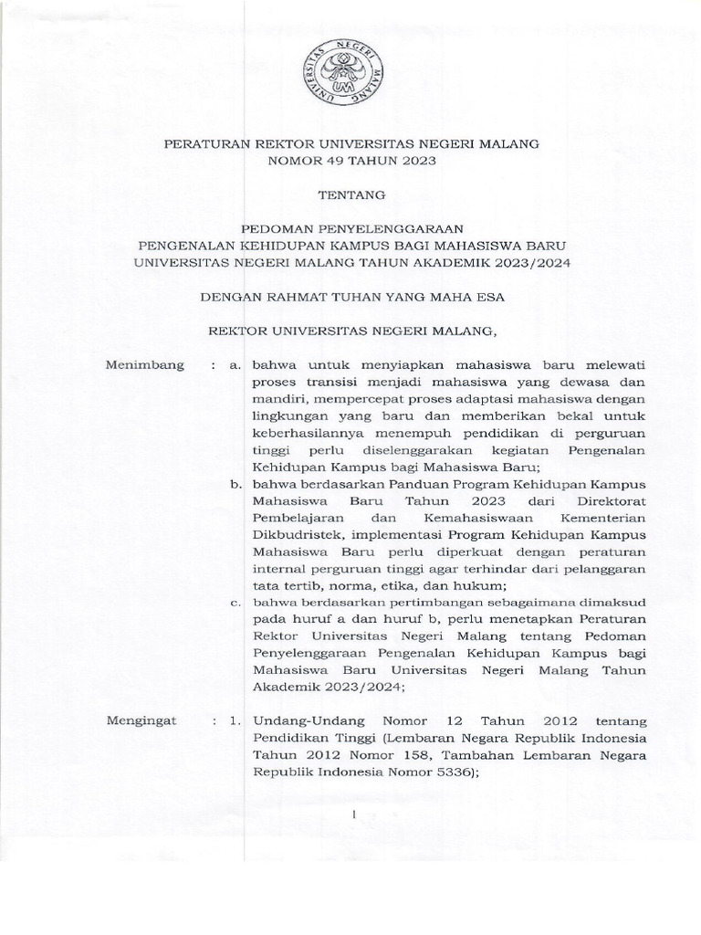 Pedoman PKKMB 2023 1 | PDF