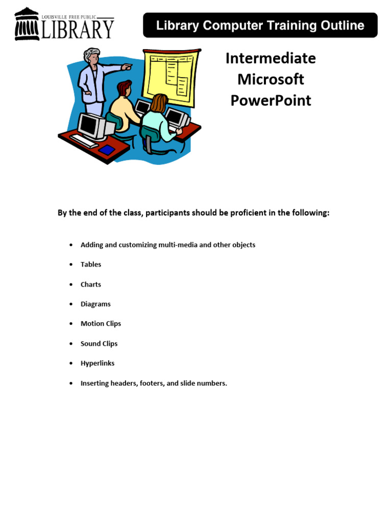 Intermediate Microsoft PowerPoint Author Louisville Free Public | PDF