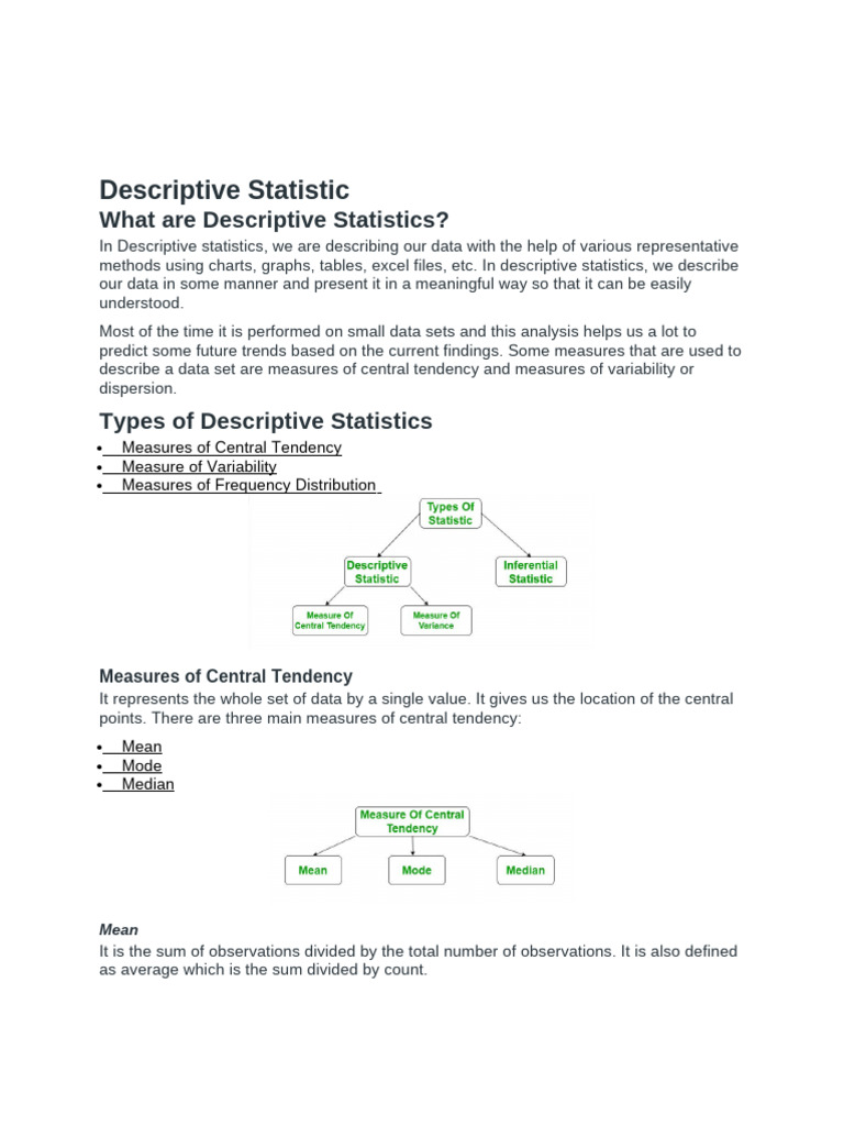 Descriptive Statistic | PDF | Mean | Descriptive Statistics