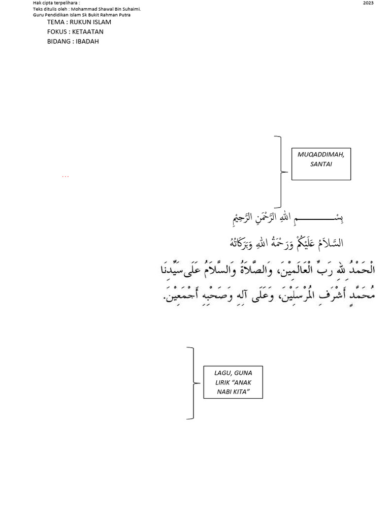 Teks Daie Cilik 2023 - Solat Berjemaah | PDF