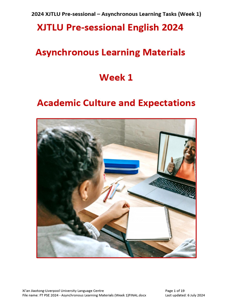 Asynchronous (Week 1) | PDF