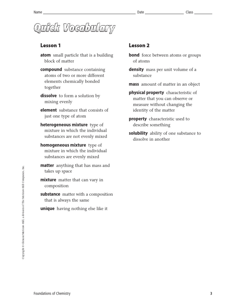 Quick Vocabulary: Lesson 1 Lesson 2 | PDF