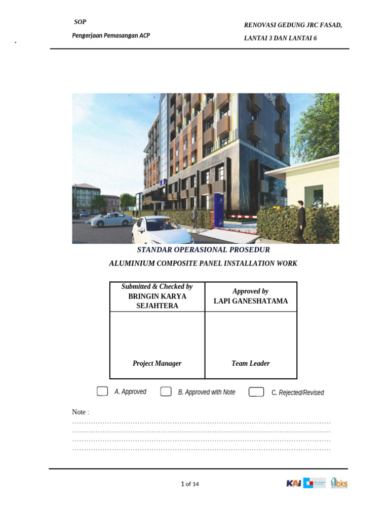 METHOD OF INSTALLATION ACP 2 (After Revisi) | PDF | Crafts | Building ...