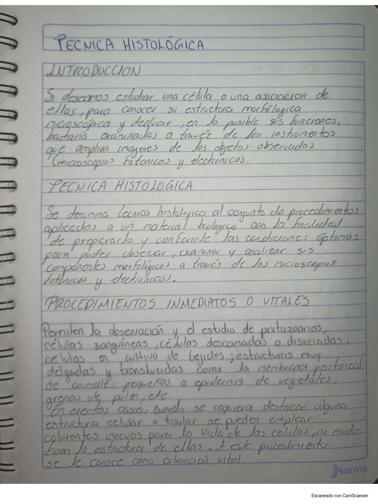 Resumen Tecnica Histologica Yahir González | PDF