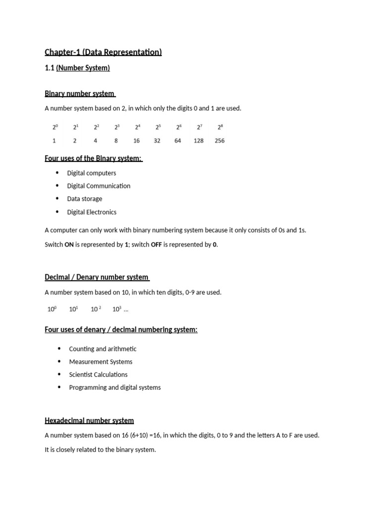 Chapter-1 (Data Representation) | PDF Chapter-1 (Data Representation) | PDF
