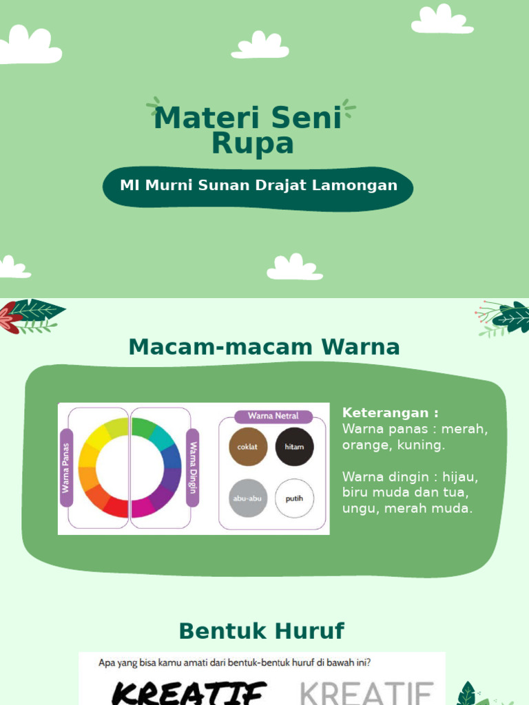 Materi Seni Rupa (Bentuk Huruf, Warna, Dan Tekstur) | PDF