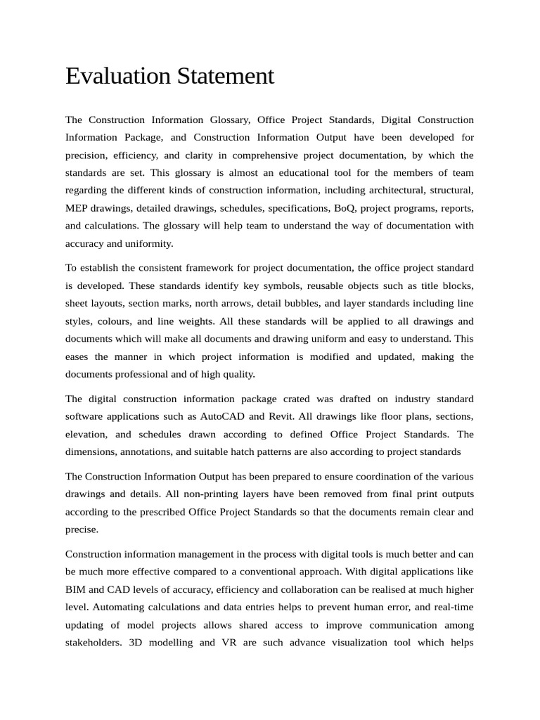 Evaluation Statement | PDF