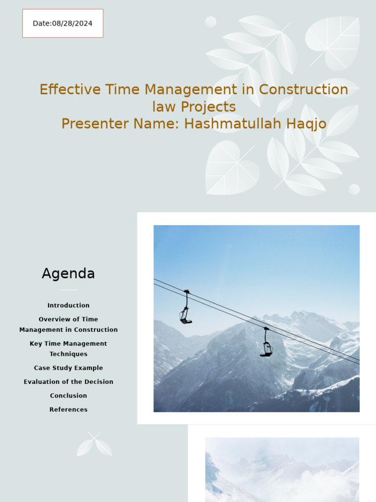 Effective Time Management in Construction Law Projects | PDF