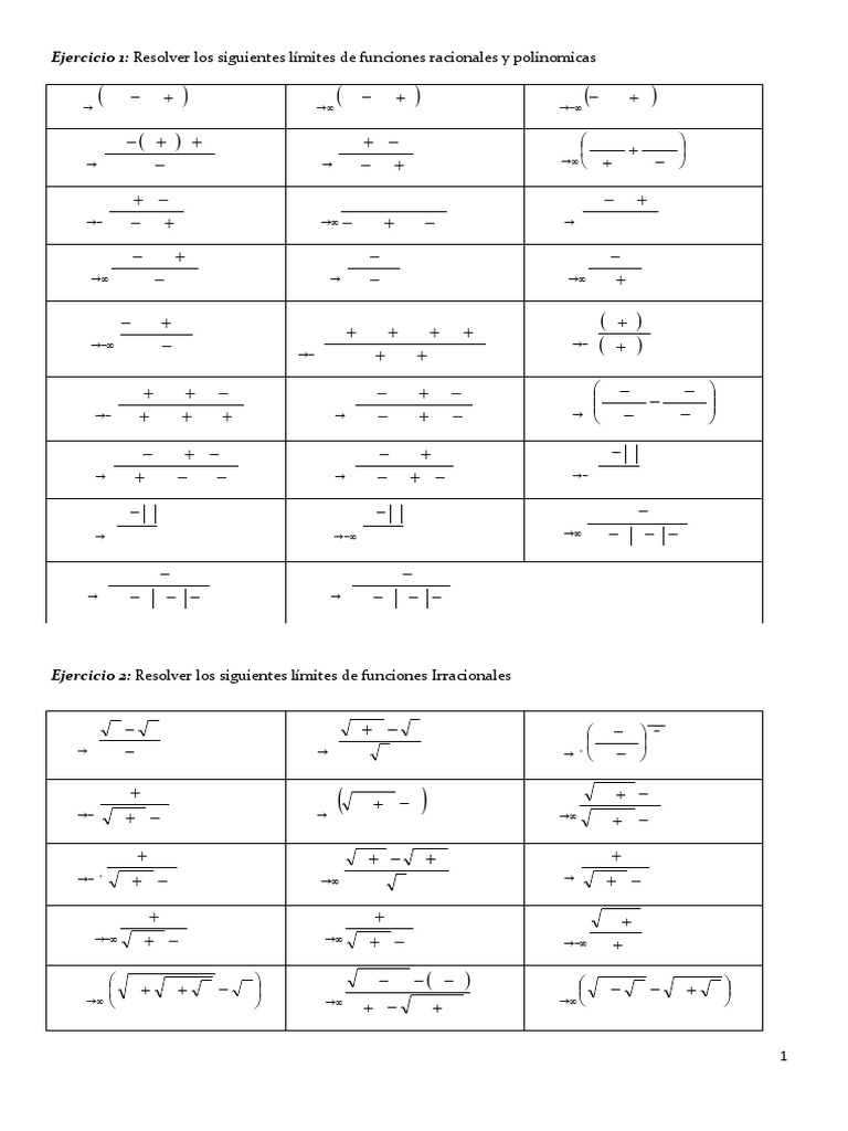 Ejercicios Adicionales de Limite | PDF