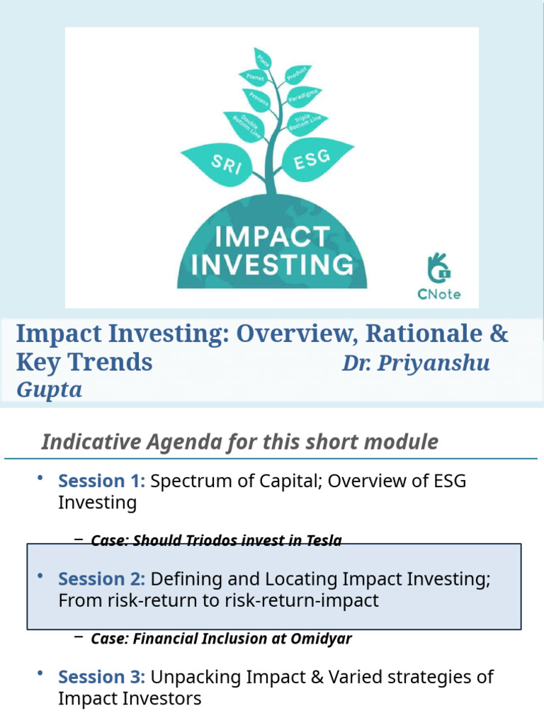 Impact Investing Overview - ESGMR - Vsent | PDF