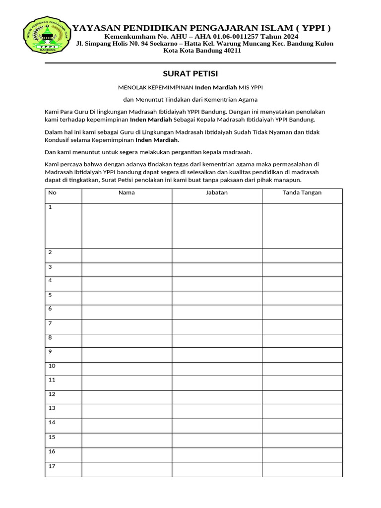 Surat Petisi | PDF