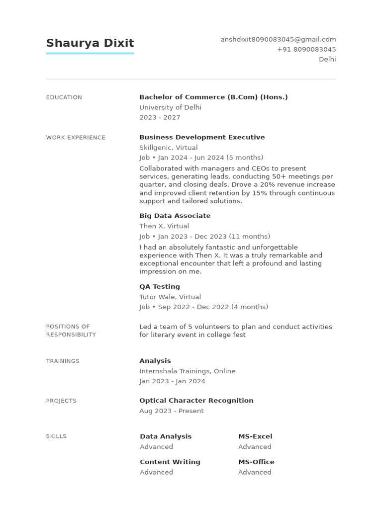 ShauryaDixit InternshalaResume-7 | PDF | Information Science ...