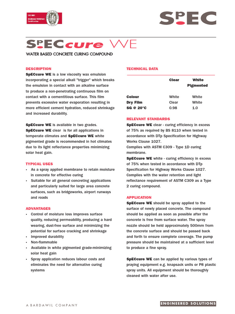 SpECcure WE TDS1 - 2 | PDF