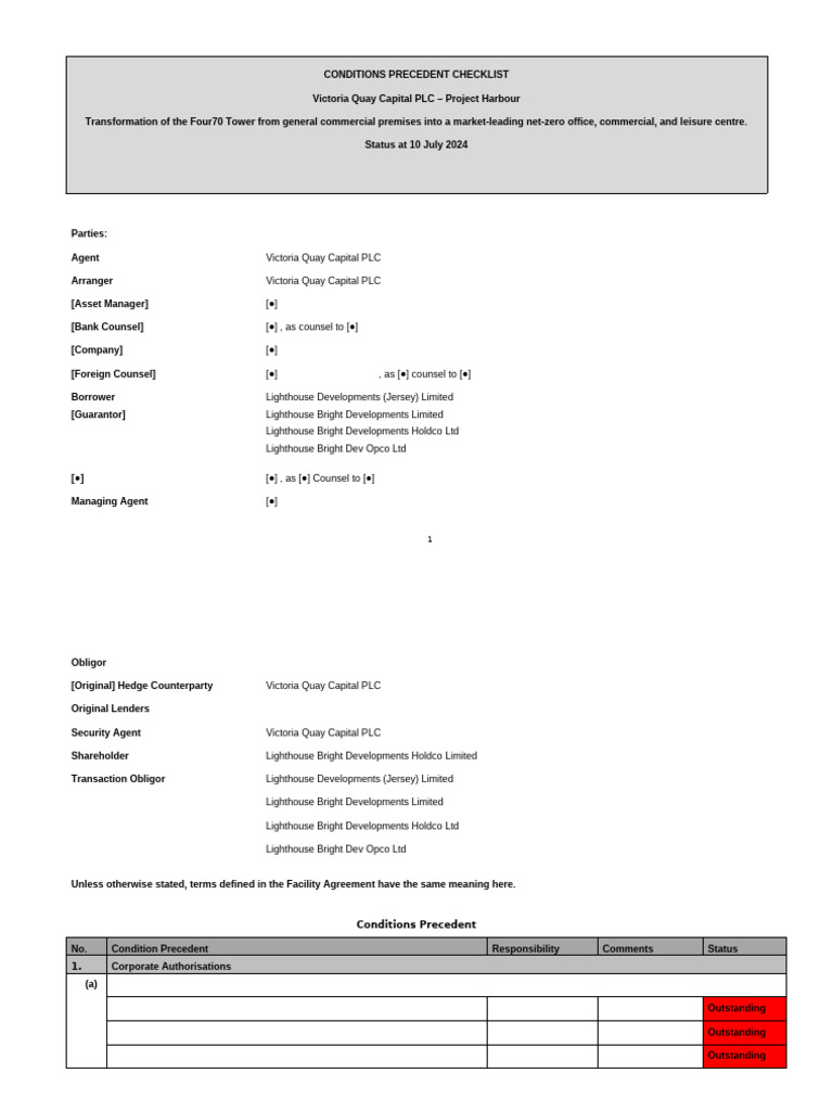Resource - BCLP - Template CP Checklist | PDF