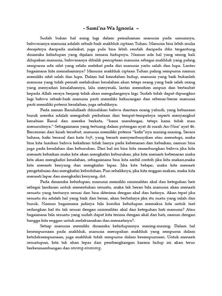 Sami'Na Wa Ignoria | PDF