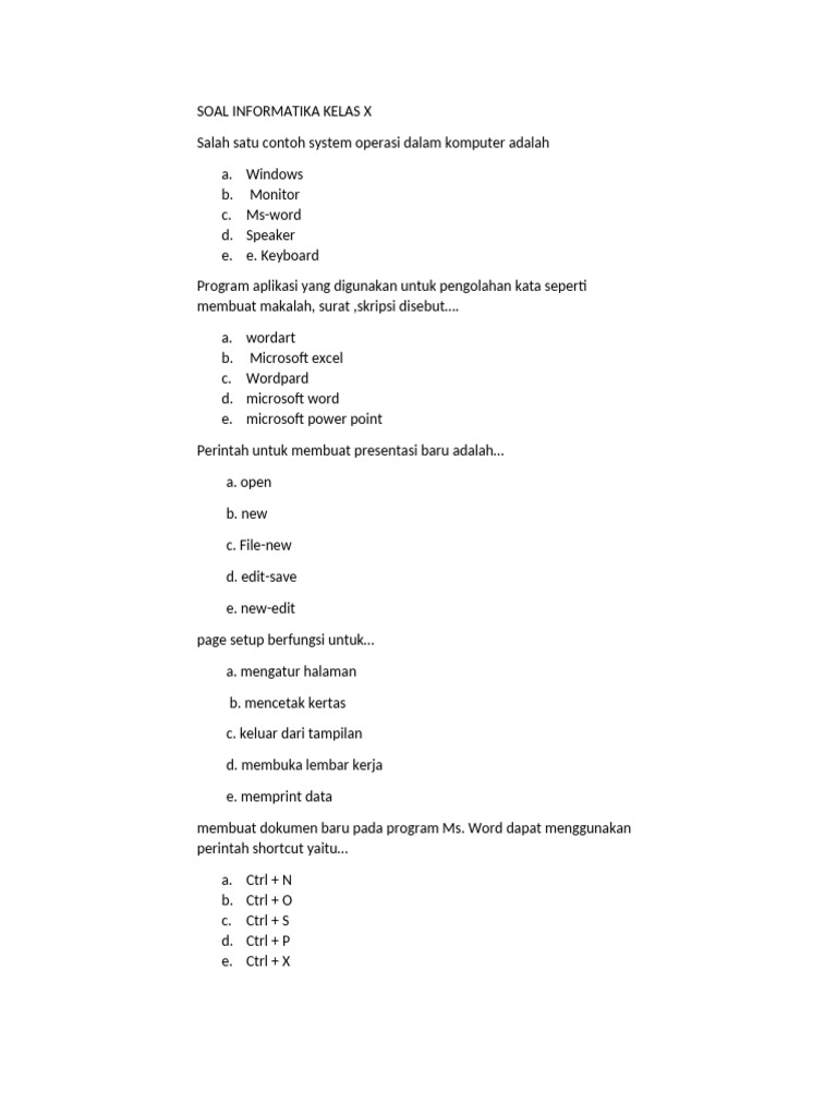 Soal Informatika | PDF