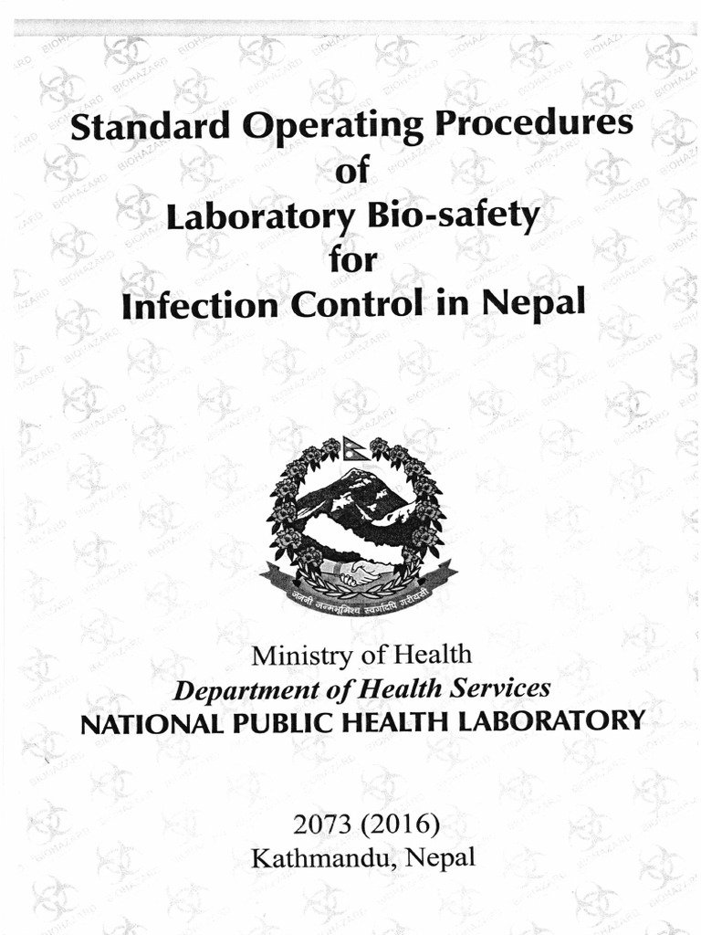 SOP of Laboratory Biosafety For Infection Control - 230626 - 145000 | PDF
