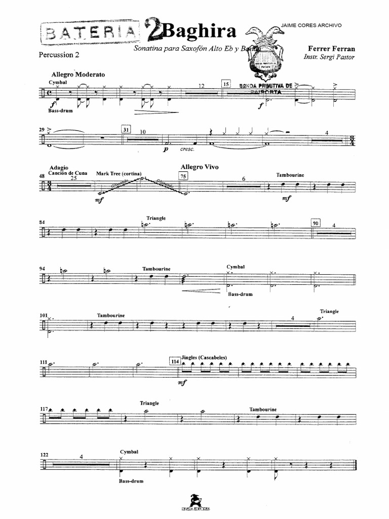 Partitura Banda Completa Baghira Compress | PDF