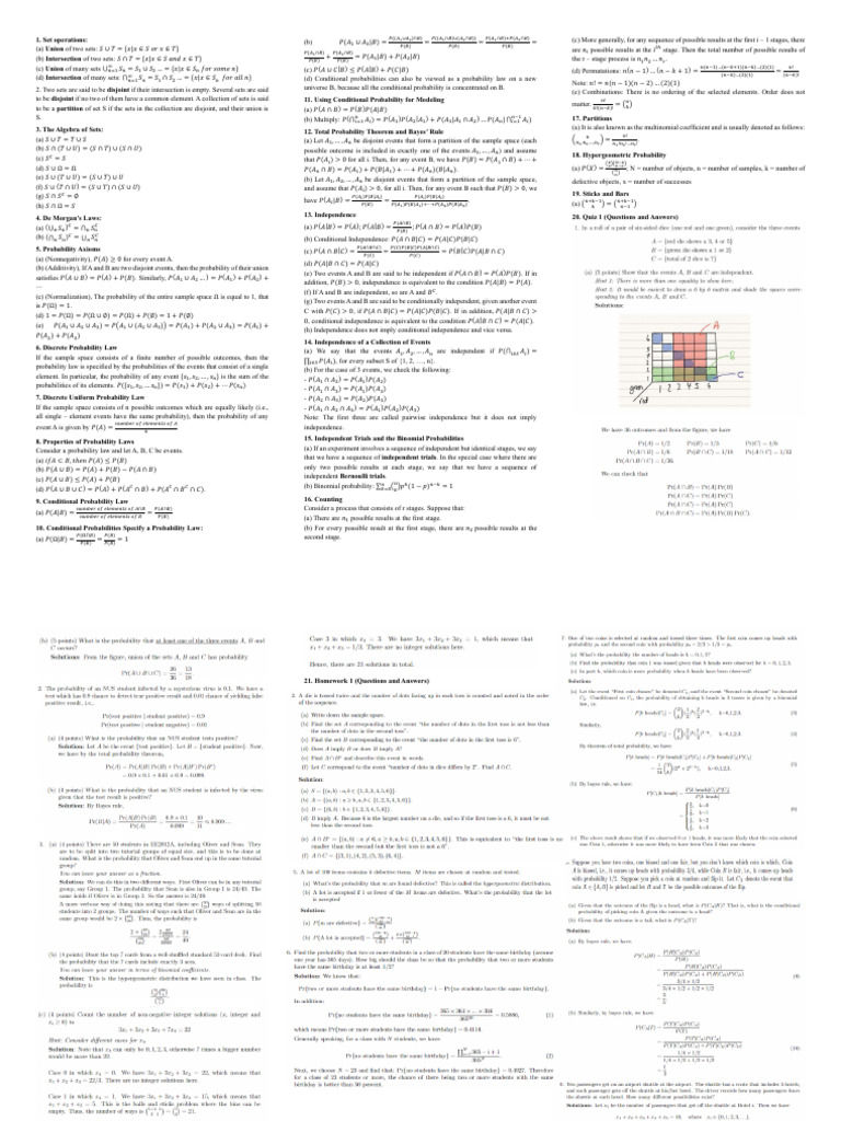Quiz 1 Helpsheet | PDF