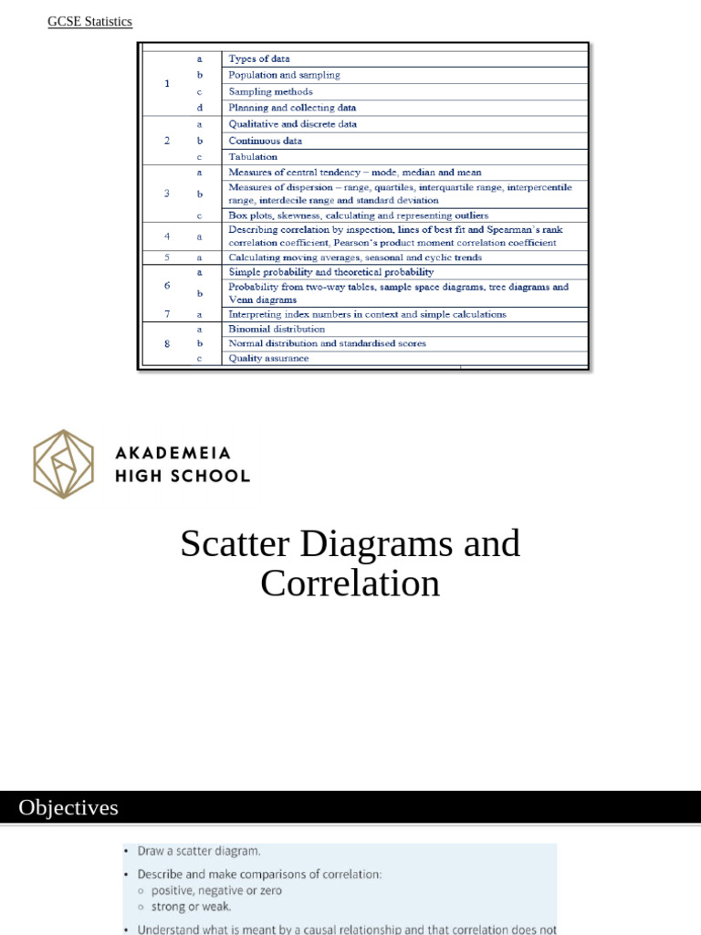GCSE Statistics_Scatter Diagrams and Correlation | PDF